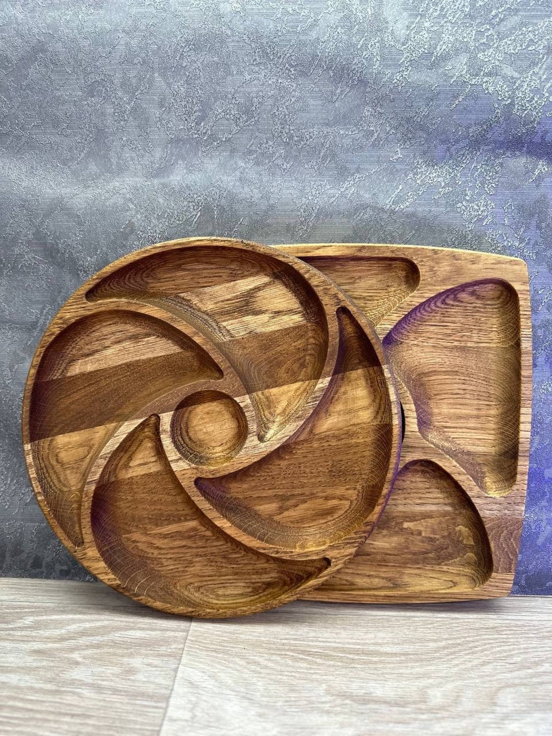 Wooden Snack Plate With Sections, Custom Wooden Nut Tray, Decorative ...