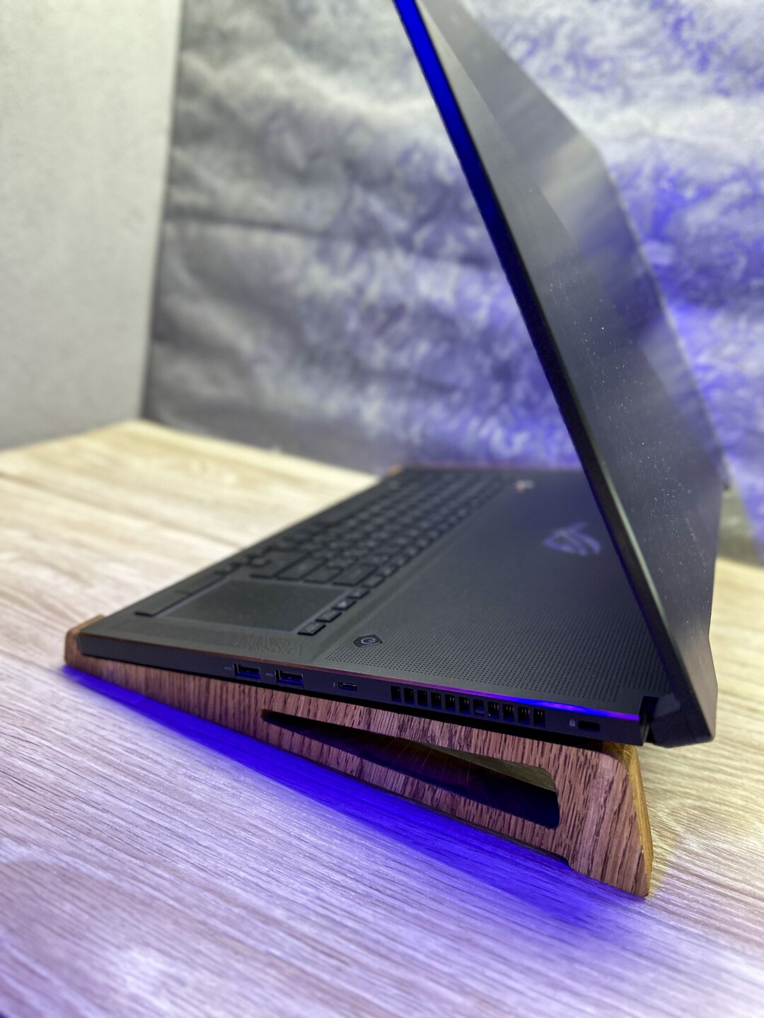 Personalized Portable Wooden Laptop Riser, MacBook Wood Stand Holder ...