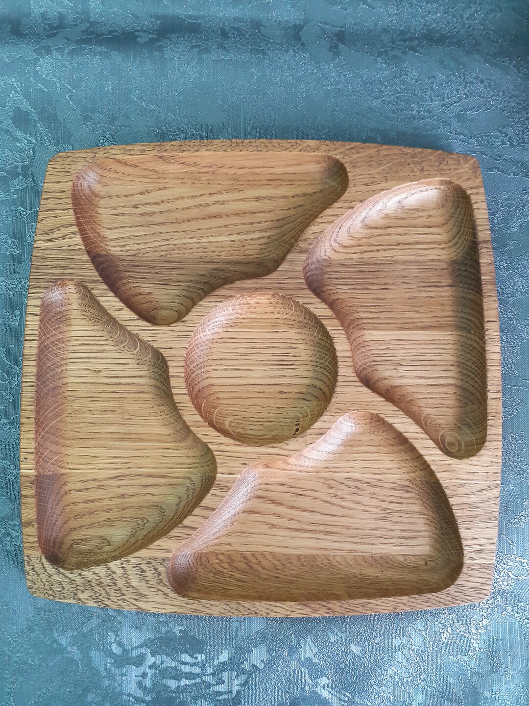 WOODEN Sectional Serving Plate, Serving Dish With Dividers, Snack ...
