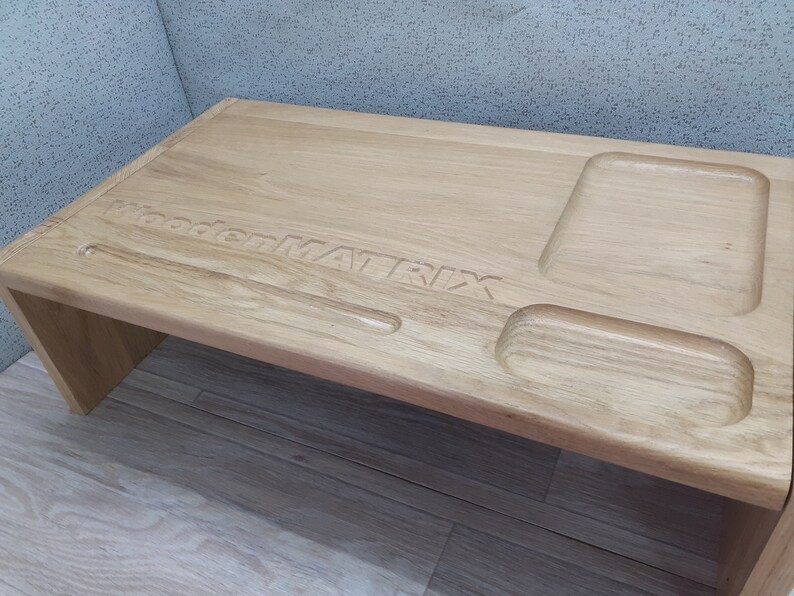 Personalized Solid Wood Monitor Stand, Wood Desk Shelf Organizer ...