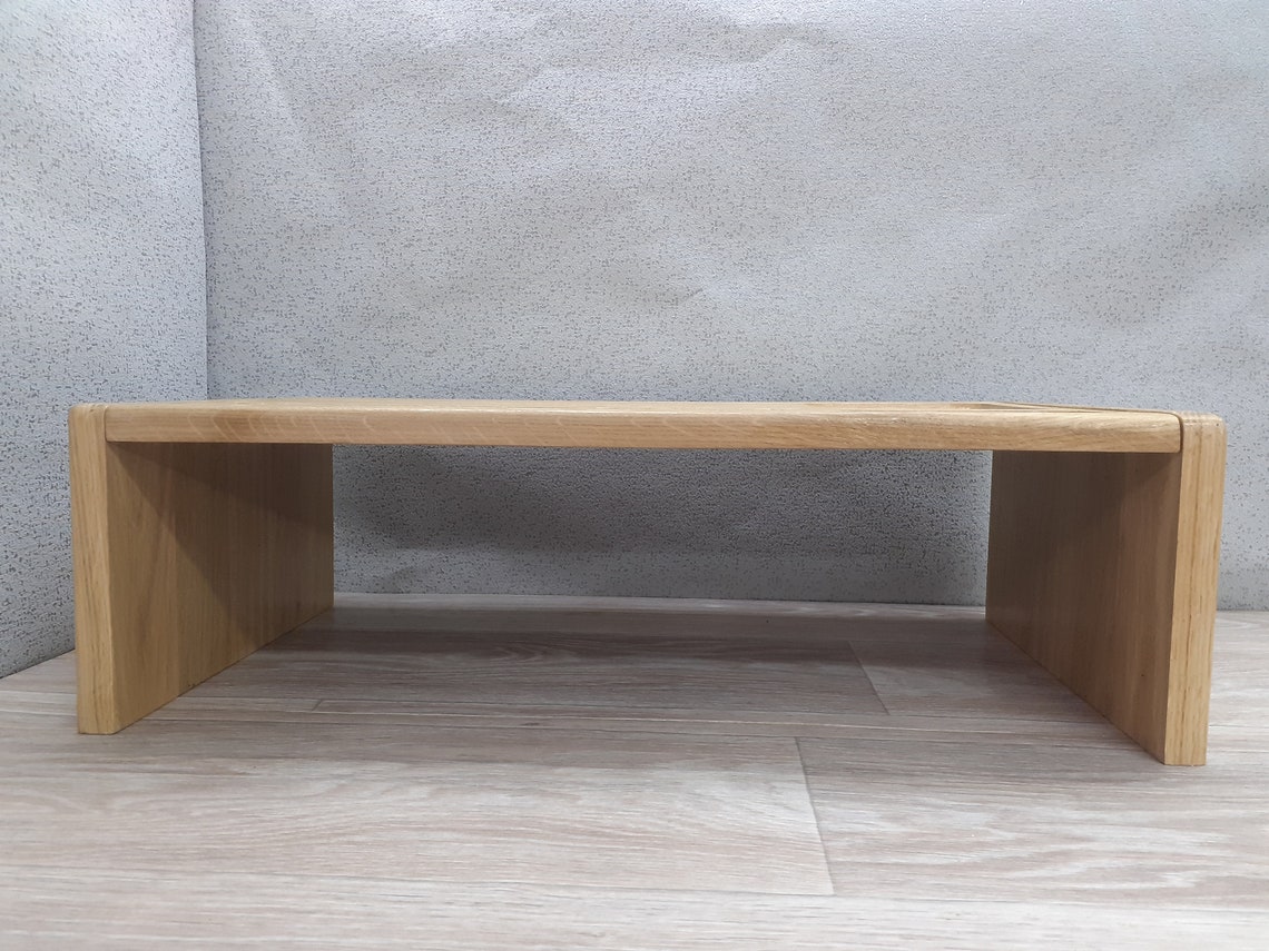 Personalized Solid Wood Monitor Stand, Wood Desk Shelf Organizer ...