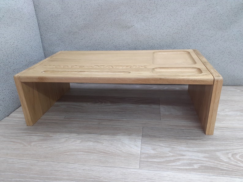 Personalized Wooden Desk Shelf, Monitor Stand With Storage, Wood Desk ...