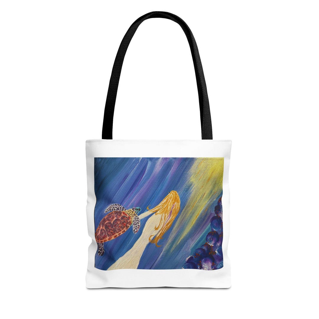 Ocean Creatures Tote Bag, Marine Life Beach Bag, Sea Animal Canvas Tote ...