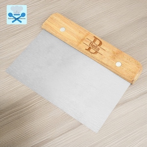 Personalized Dough Cutter With Wood Handle, Custom Dough Scraper ...