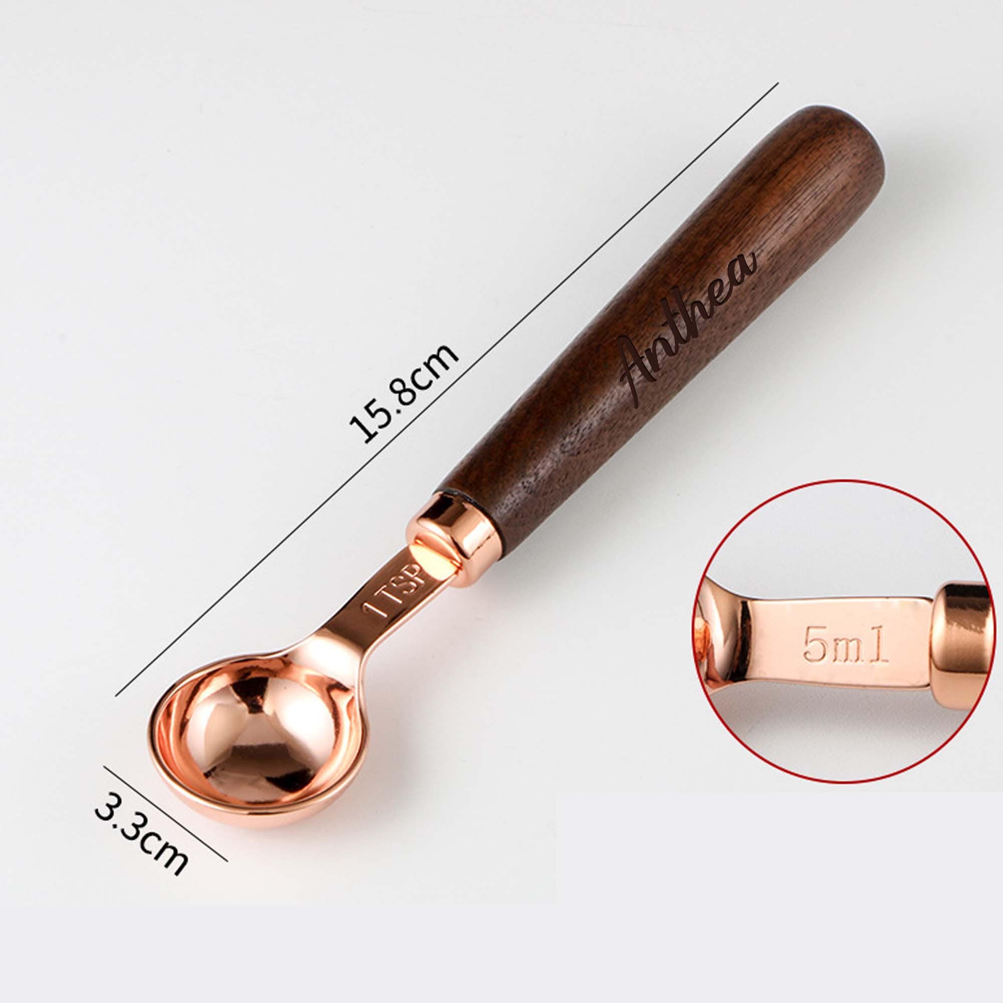 4pcs Personalized Engraved Measuring Cups Measuring Spoons, Rose Gold ...