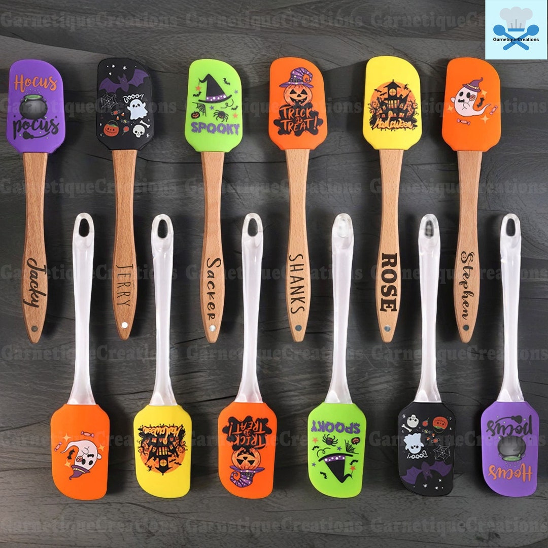Custom Engraved Silicone Spatula, Halloween Personalized Kitchen Tool ...
