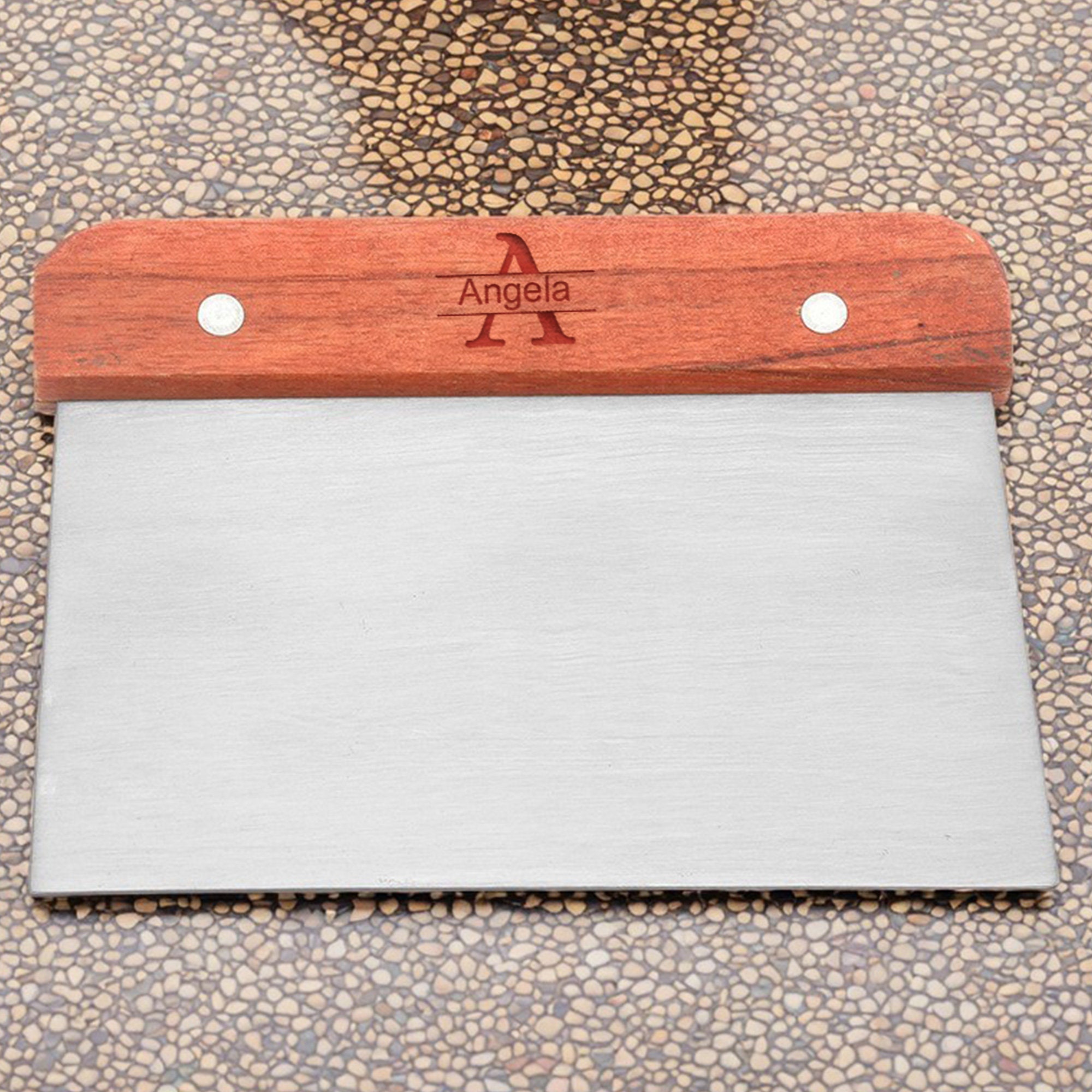 Personalized Dough Cutter With Wood Handle, Custom Dough Scraper ...