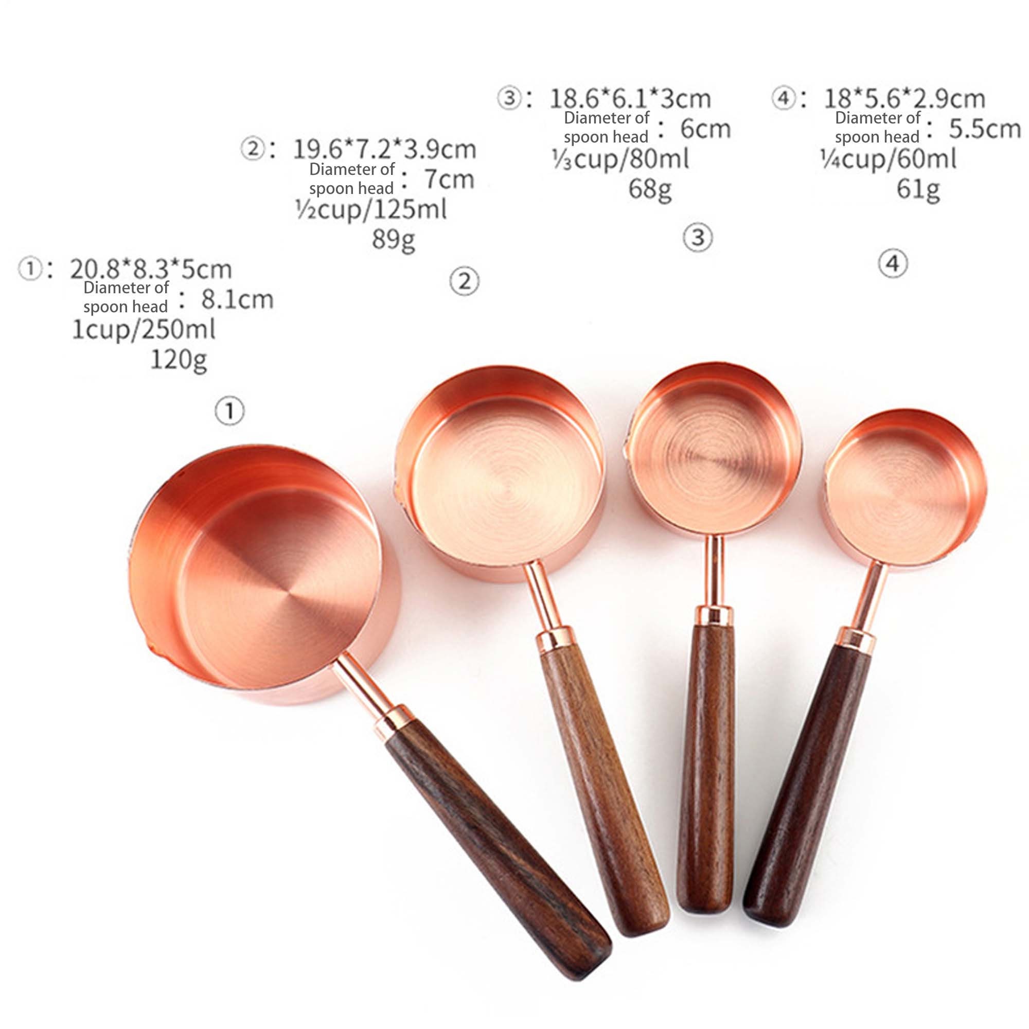 4pcs Personalized Engraved Measuring Cups Measuring Spoons, Rose Gold ...