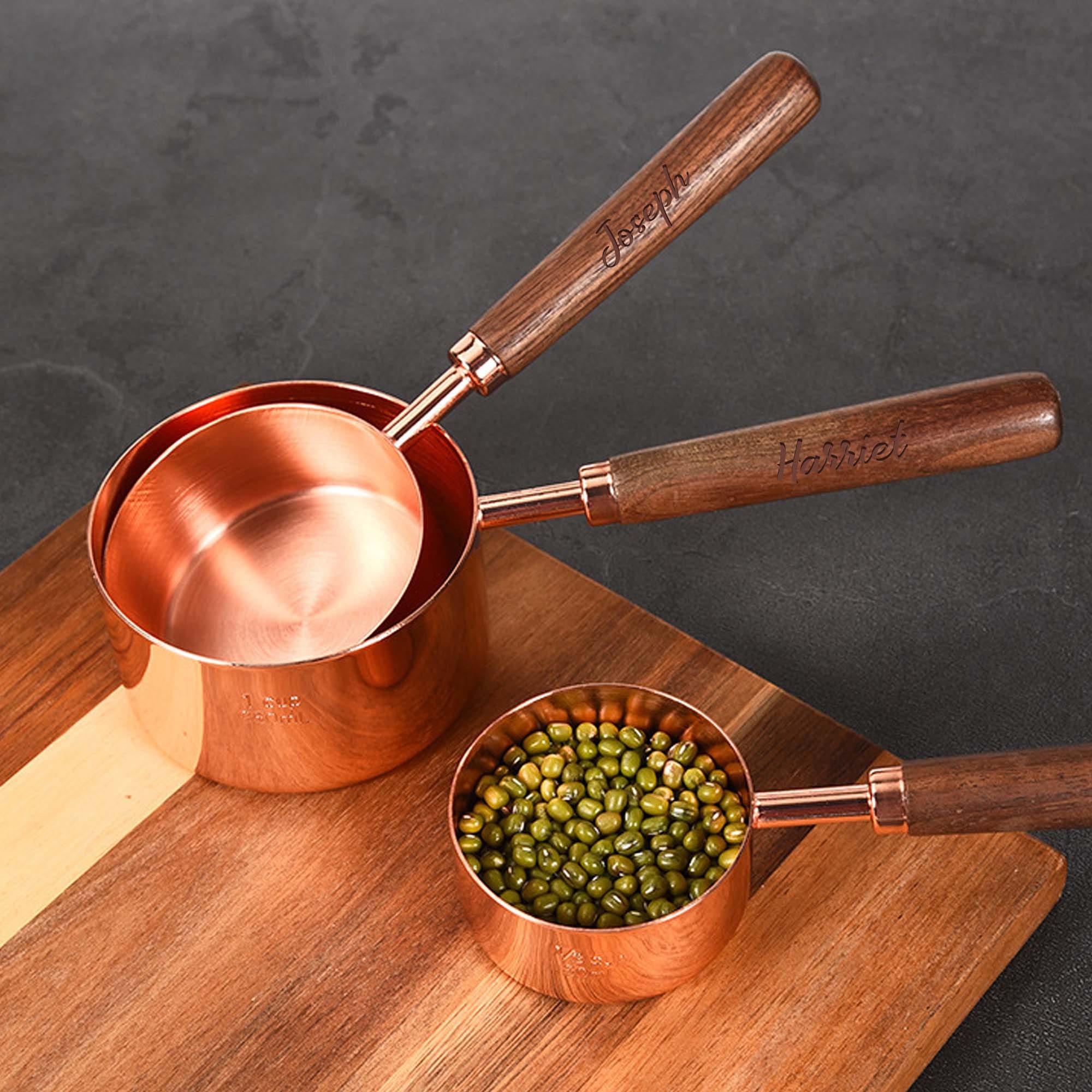 4pcs Personalized Engraved Measuring Cups Measuring Spoons, Rose Gold ...