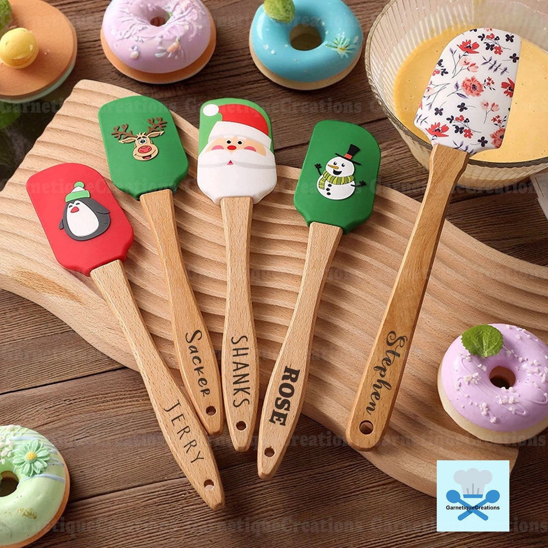 Custom Engraved Silicone Spatula, Christmas Personalized Kitchen Tool ...