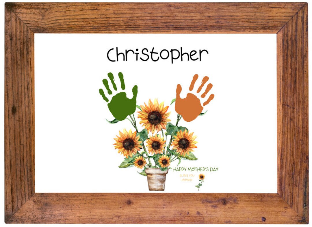 Mother's Day Sunflowers Handprint Art - Etsy