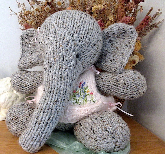 Elephant Doll Knit Stuffed Animal/ Hand Knit Wearing Hand | Etsy