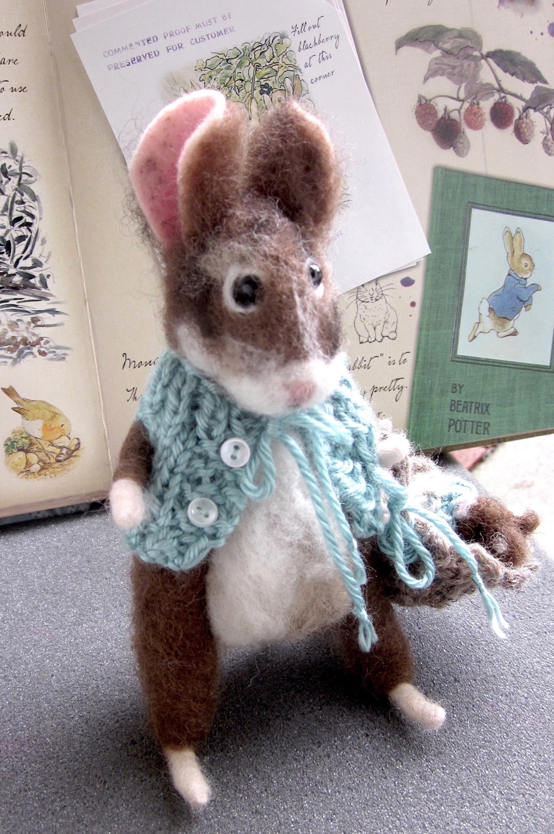 Mouse Doll and Baby Mouse; Needle Felted, Beatrix Potter Inspired, One ...