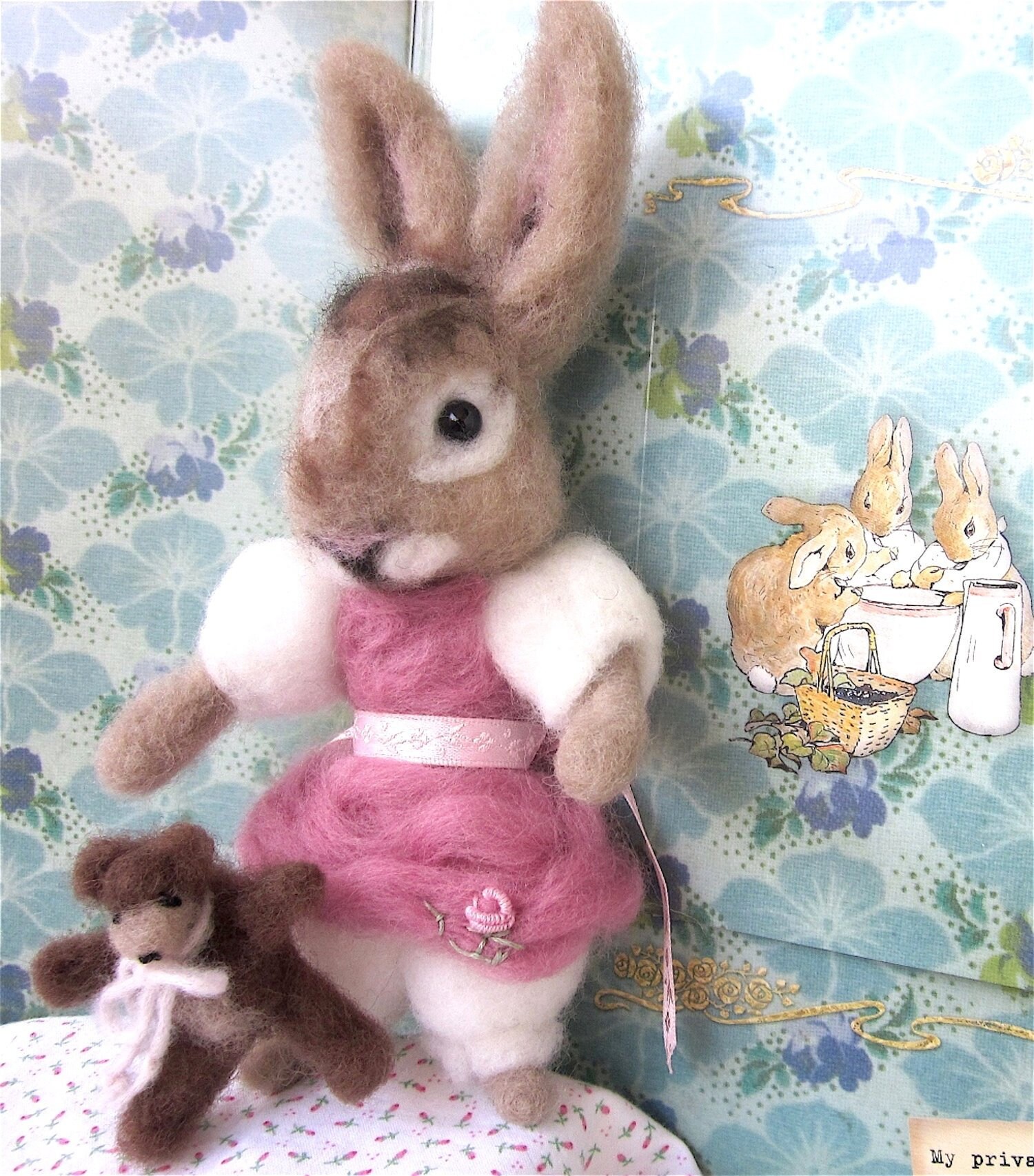Needle Felted Bunny Rabbit Doll/ Heirloom Collectible Art Doll - Etsy