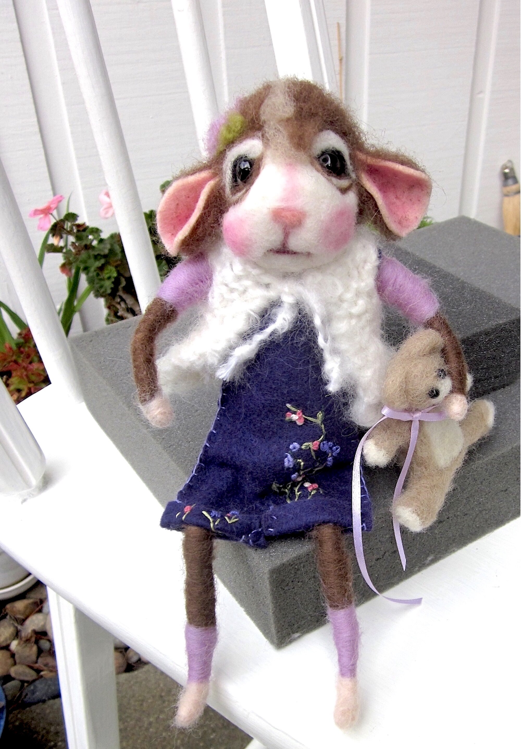 Mouse Doll Girl Needle Felted Heirloom Collectible/ After - Etsy