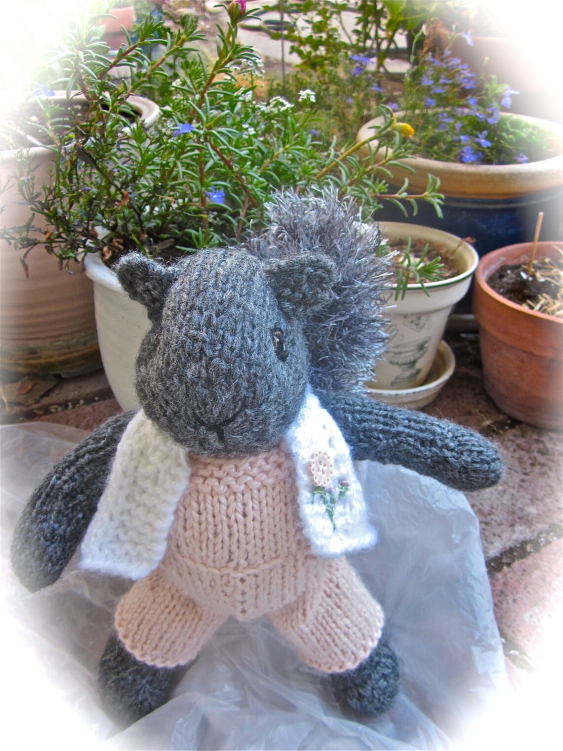 Knit Animal, Stuffed Squirrel Doll, Hand Knit and Embroidered/ Eugenie ...