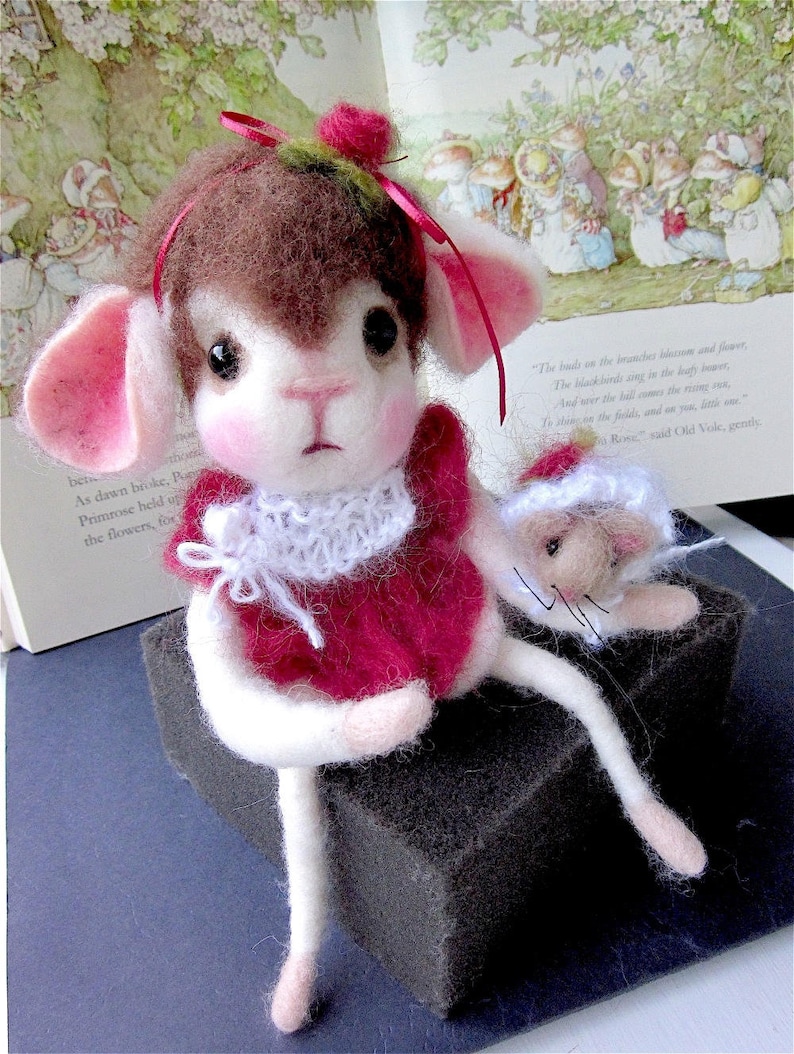 Baby Girl Mouse Doll and Toy Mouse, Needle Felted Valentine Gift ...