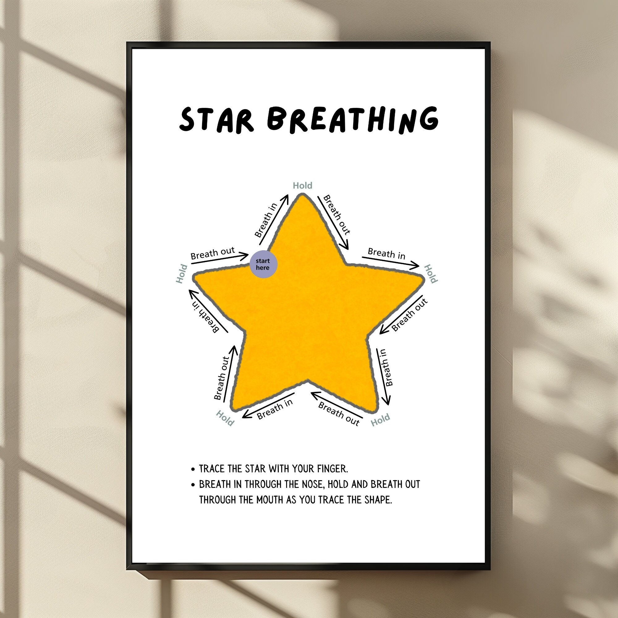 Breathing Exercises Poster for Kids, Set of 6, Calming Corner Print ...