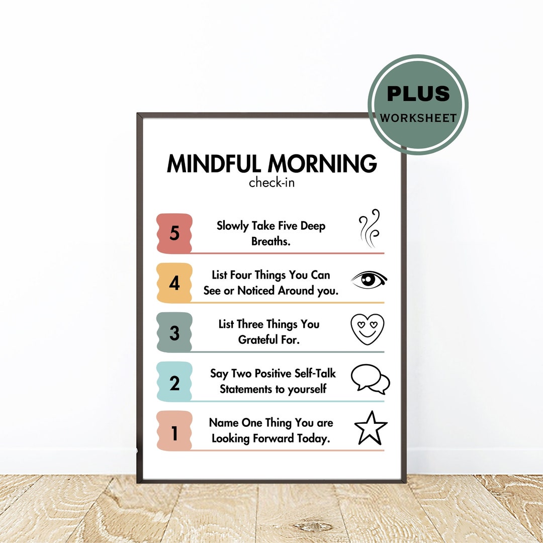 Mindfulness Practices Poster, Feelings Chart, Worksheets for Kids ...