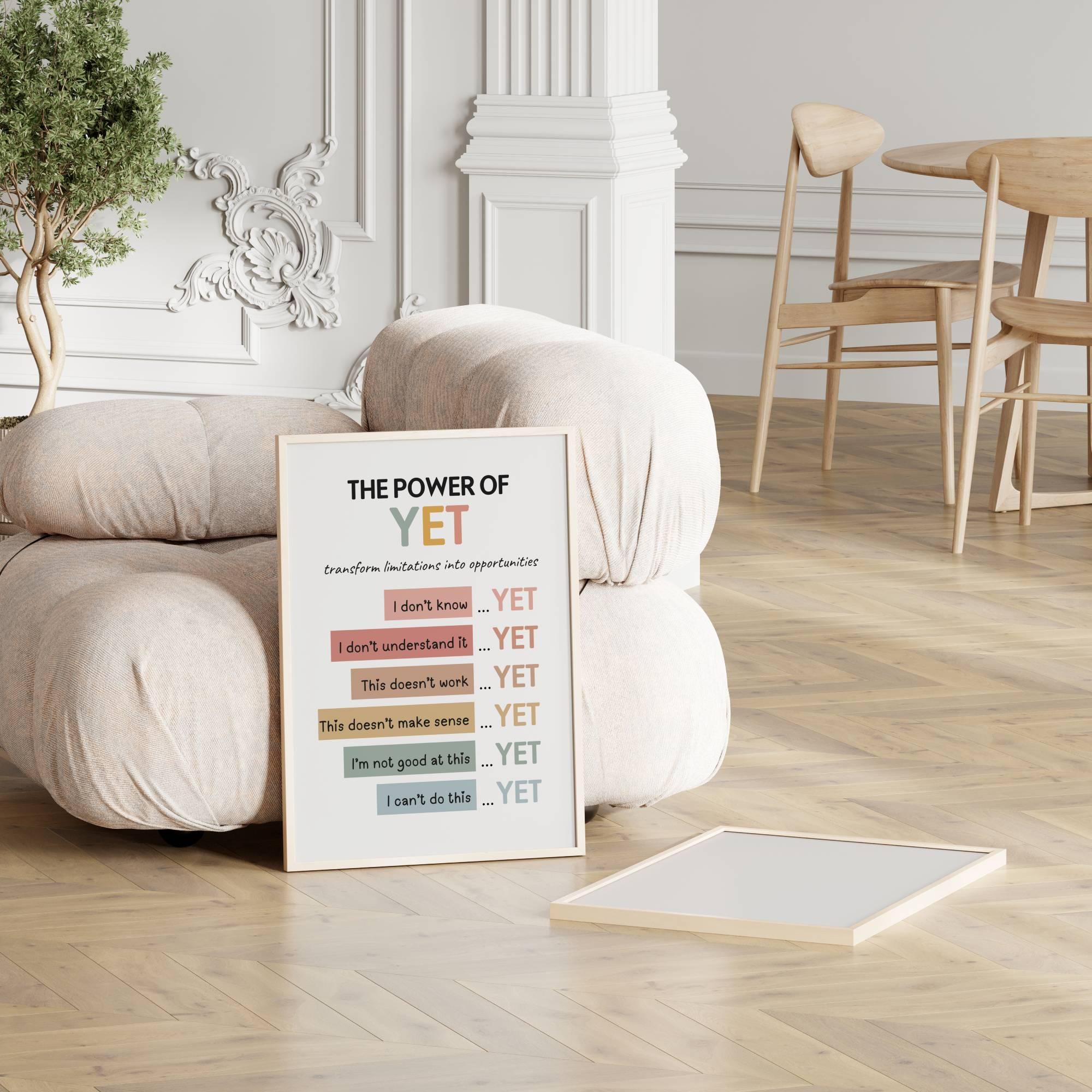 The Power of yet Poster, Boho Printable Classroom Decor, Positive ...