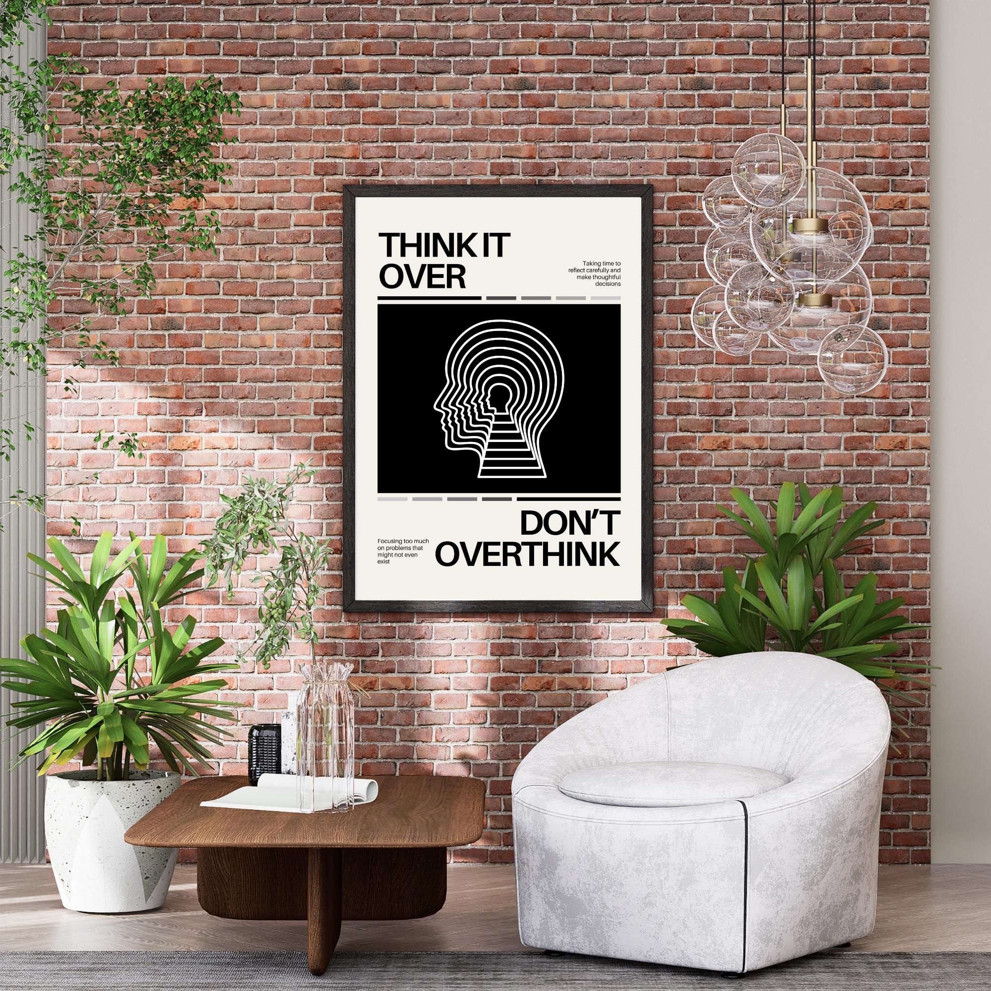 Don't Overthink Quote Print, Unique Inspirational Gifts, Creative ...