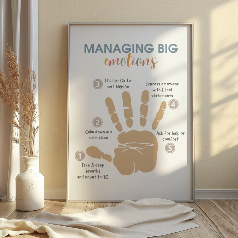 Managing Big Emotions Poster – Calming Techniques Print, Self ...