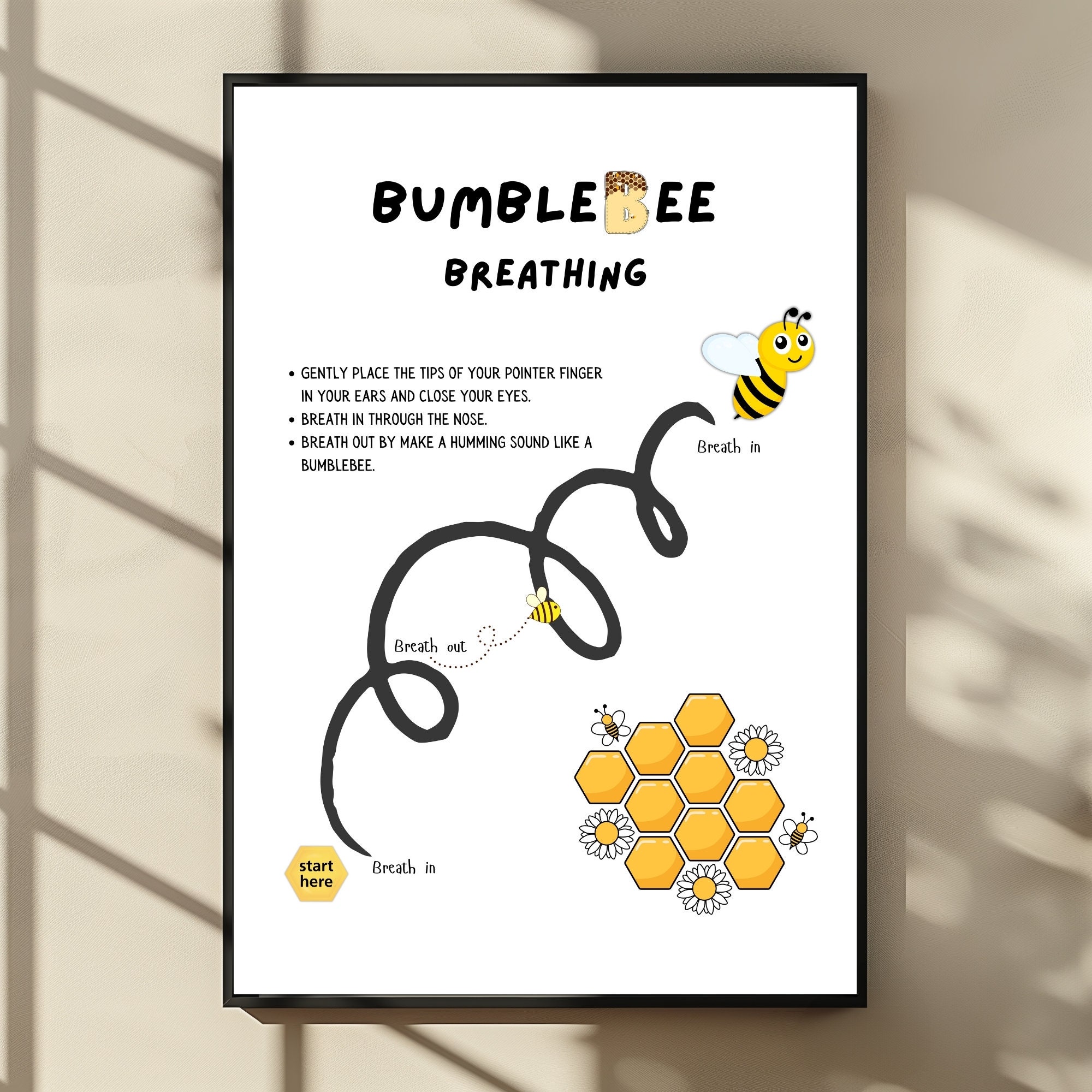 Breathing Exercises Poster for Kids, Set of 6, Calming Corner Print ...