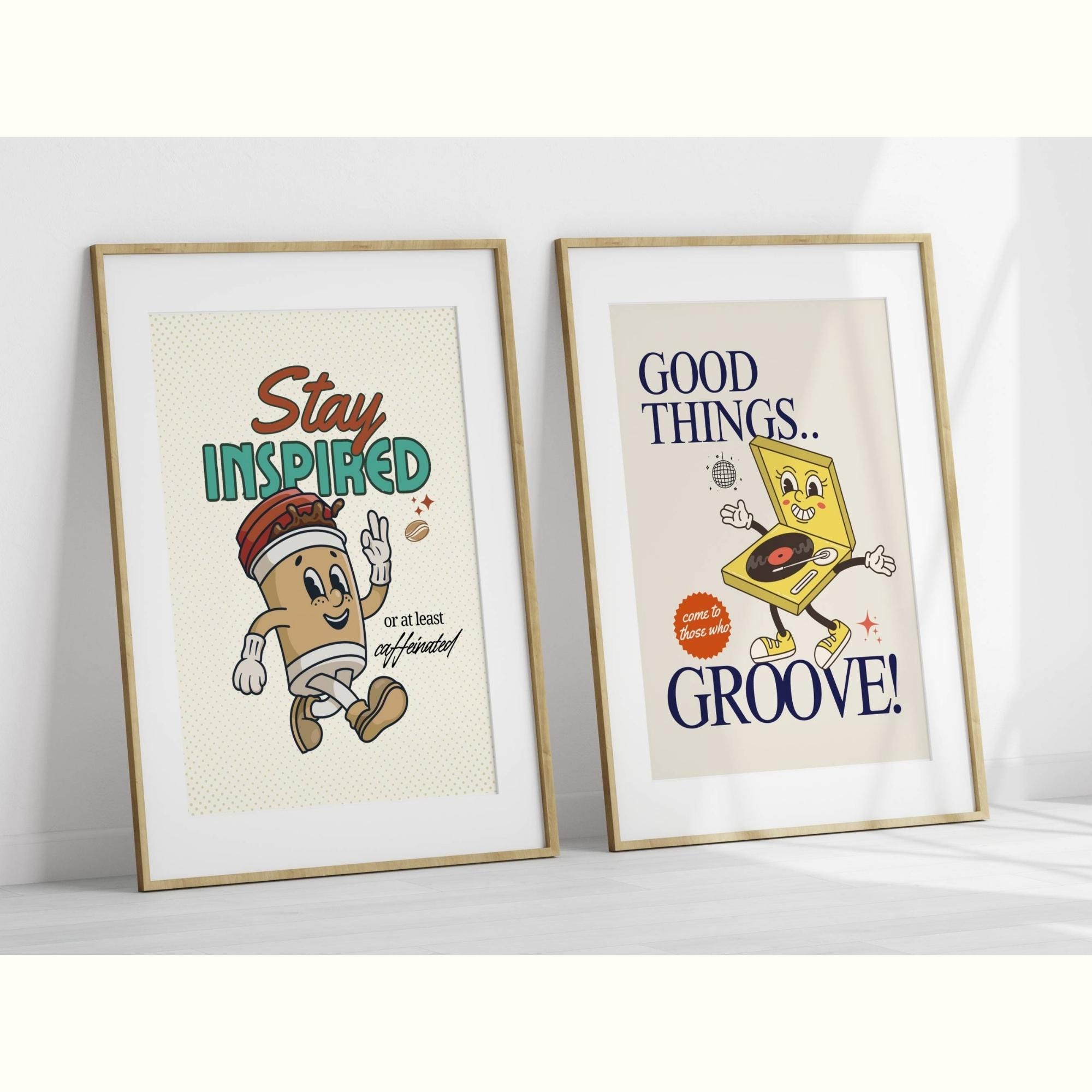 Funny Motivational Quotes, Set of 10, Retro Mascot Poster Bundle ...