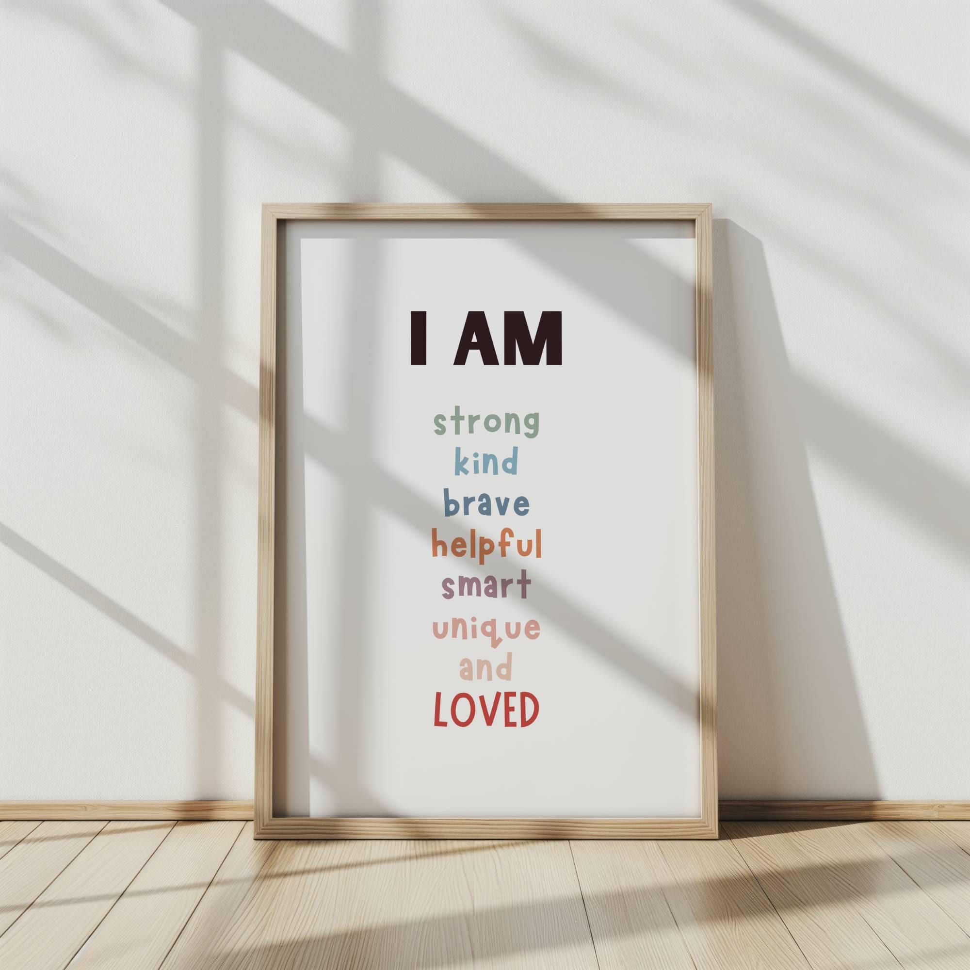 Affirmations for Kids Posters, Set of 3, I Am I Can Wall Art Print ...