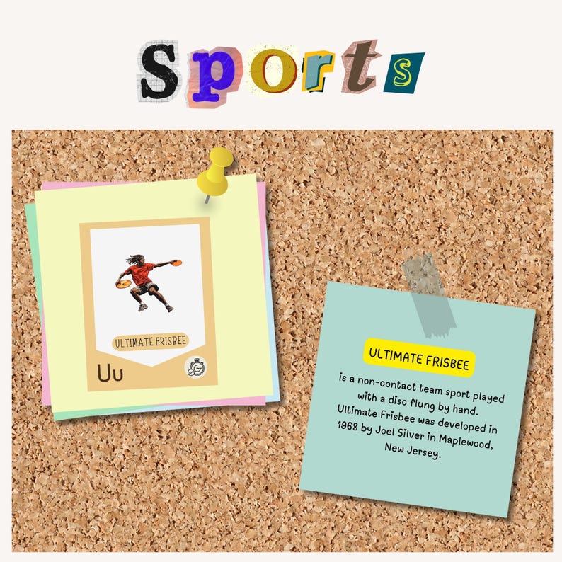 Alphabet Poster Classroom Decor, Sports Athlete Set, Printable Cards ...