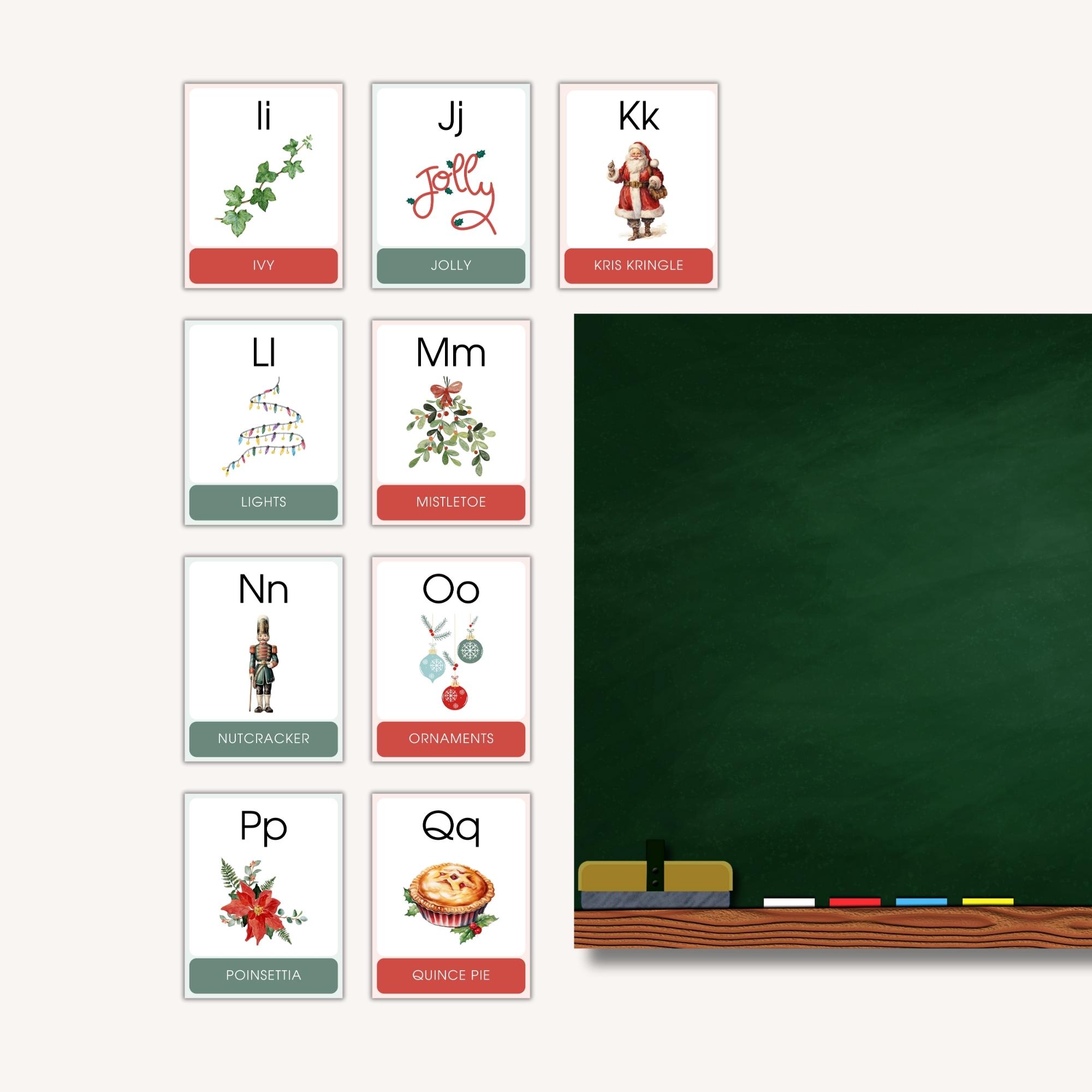 Christmas Alphabet Poster Set, Christmas Classroom Decor, Xmas Bulletin ...