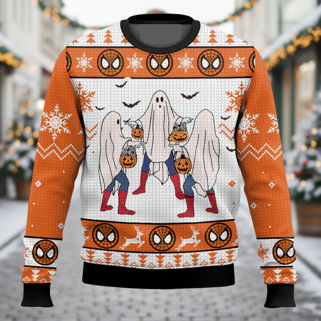 Spider-man Ugly Christmas Sweater, Superhero Xmas Sweater, Marvel Ugly ...
