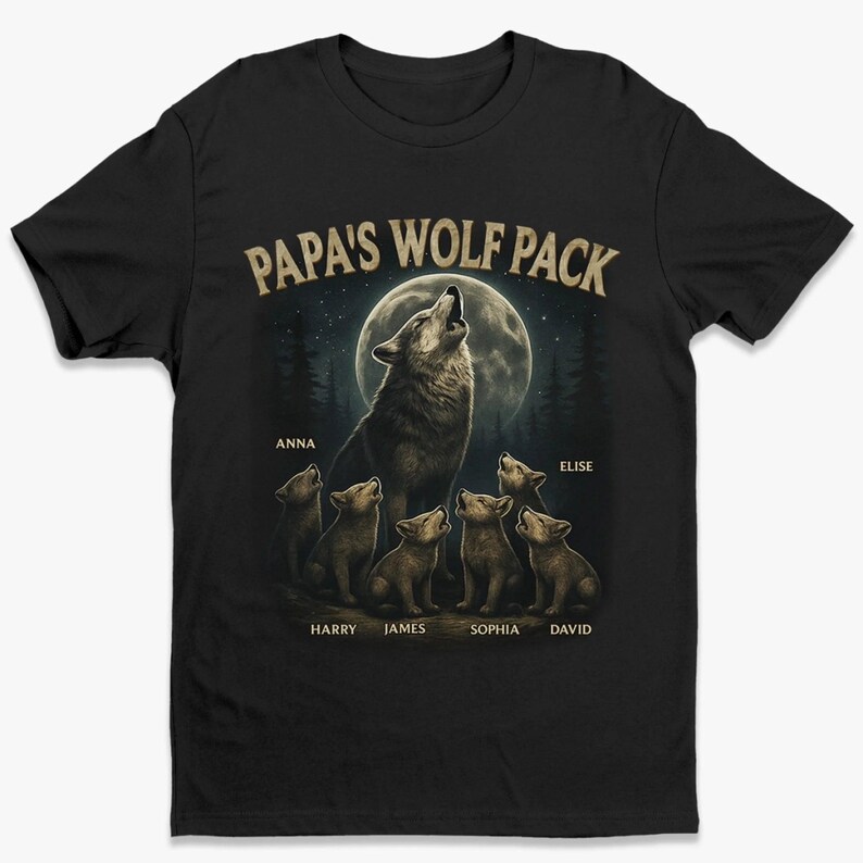 Digital Download Custom Papa's Wolf Packt, Kids Names Digital File ...