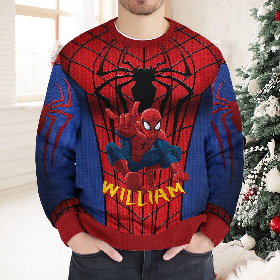Spider Hero Ugly Sweater, Hero Christmas Sweater, Spider Sweater, Xmas ...
