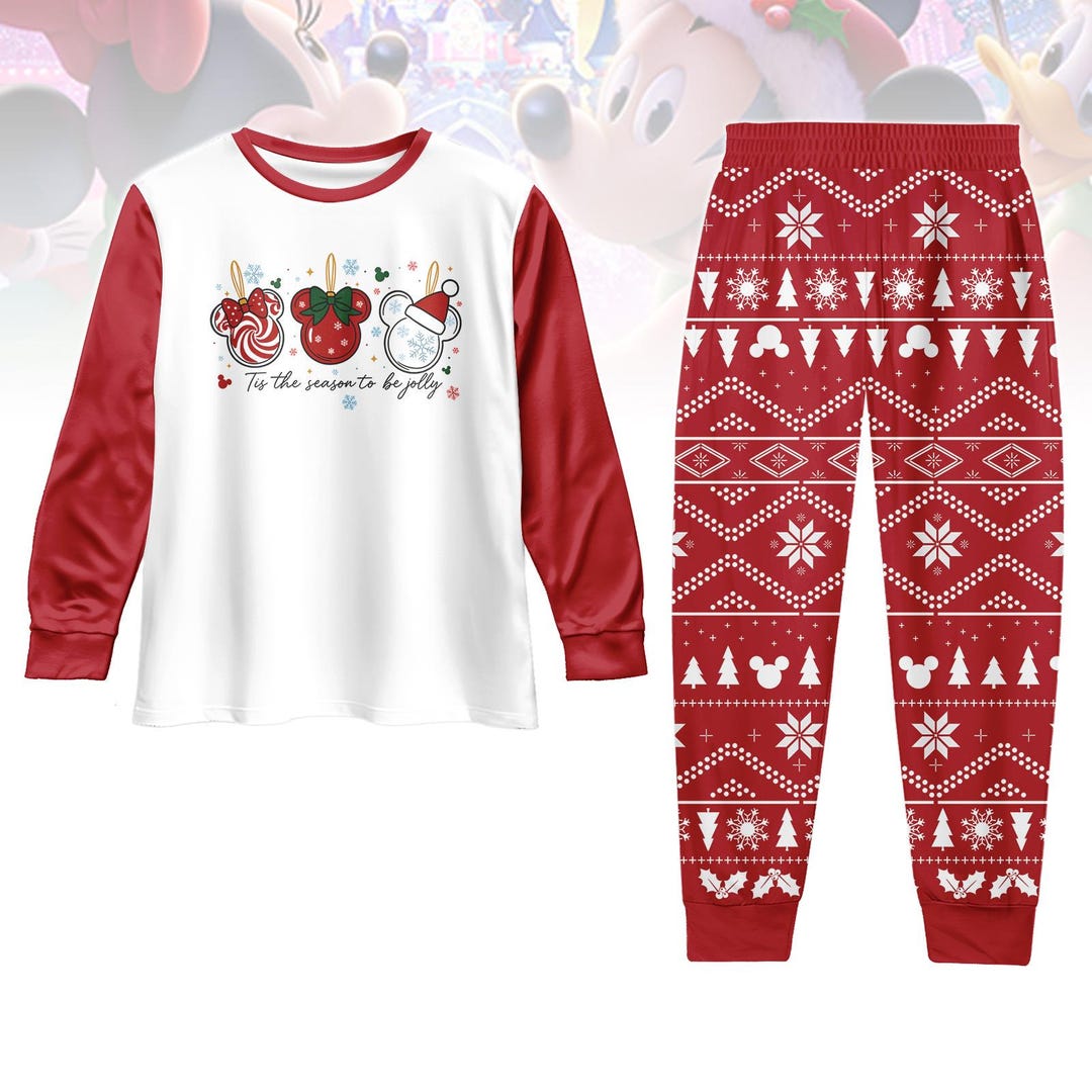 Disney Christmas Pajamas, Mickey Long Sleeve Pjs, Long Tee & Pants Pjs ...