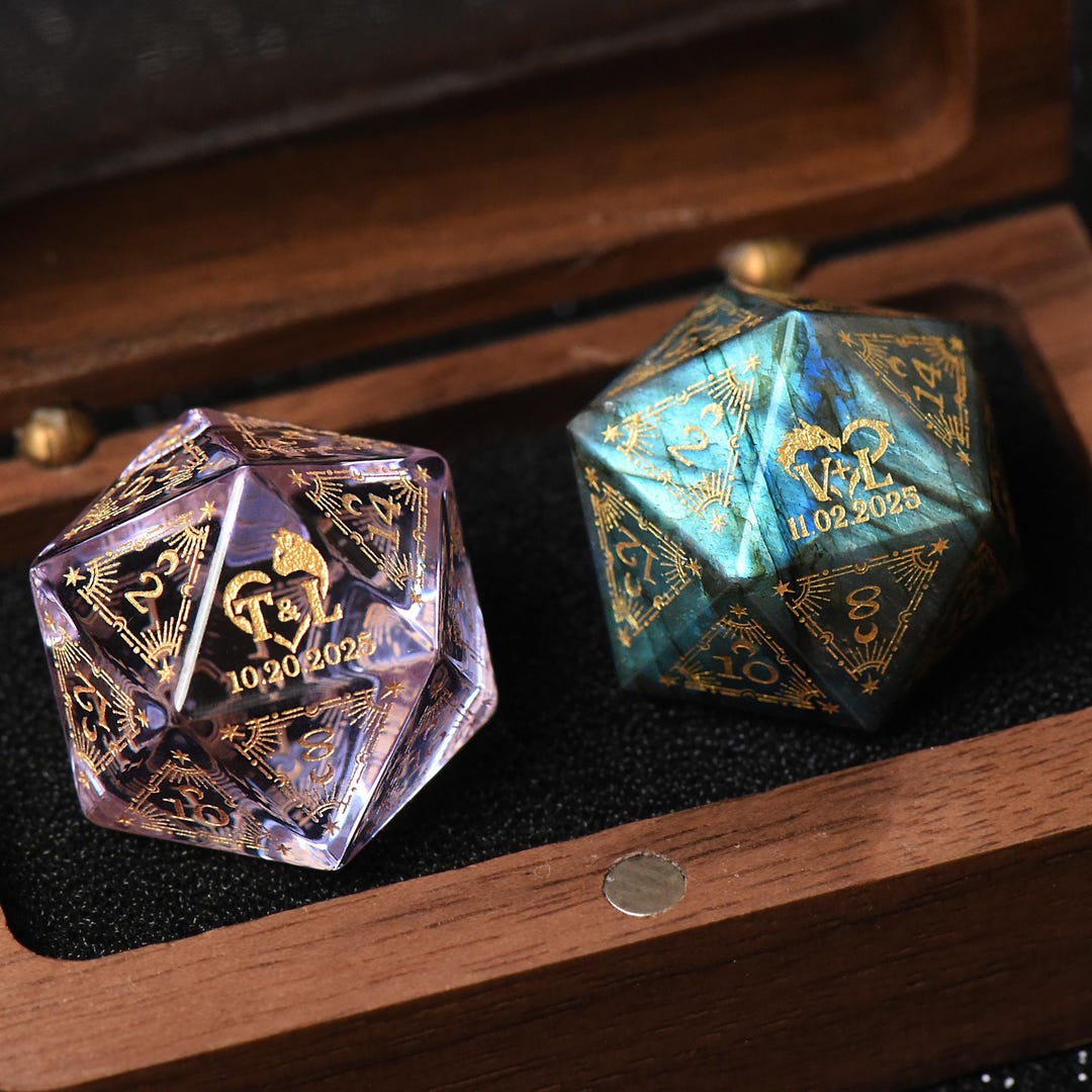 Custom Wedding Dice - D20, Engagement Gift, Personalized Dnd Gifts ...