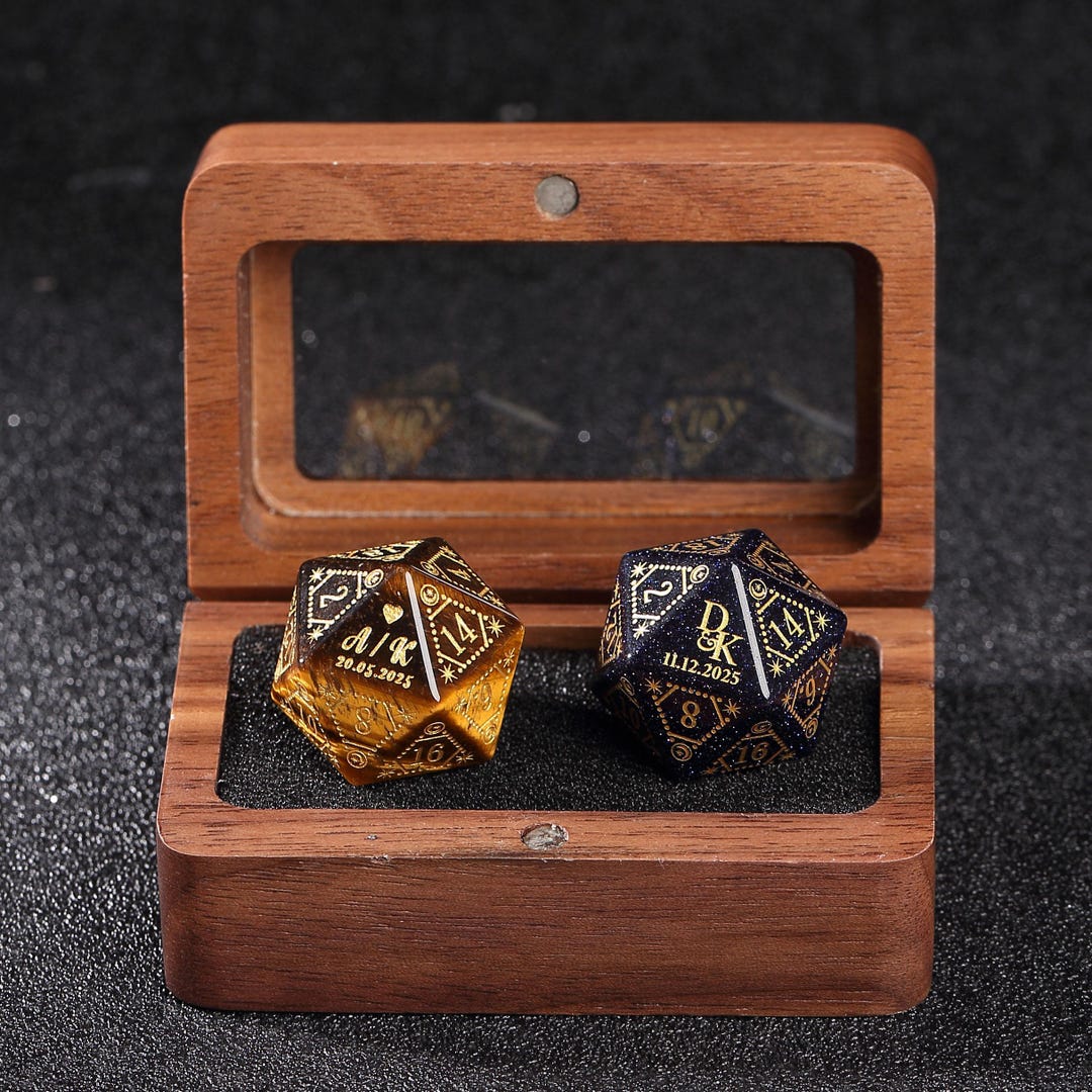 Personalized Dnd Gifts,custom Wedding Dice - D20, Engagement Gift,gamer ...