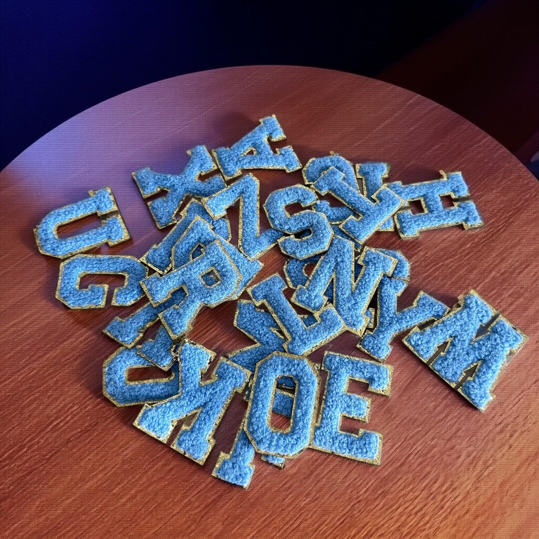 Multicolor Chenille Alphabet Patches, Alphabet Letters Patch, Iron on ...