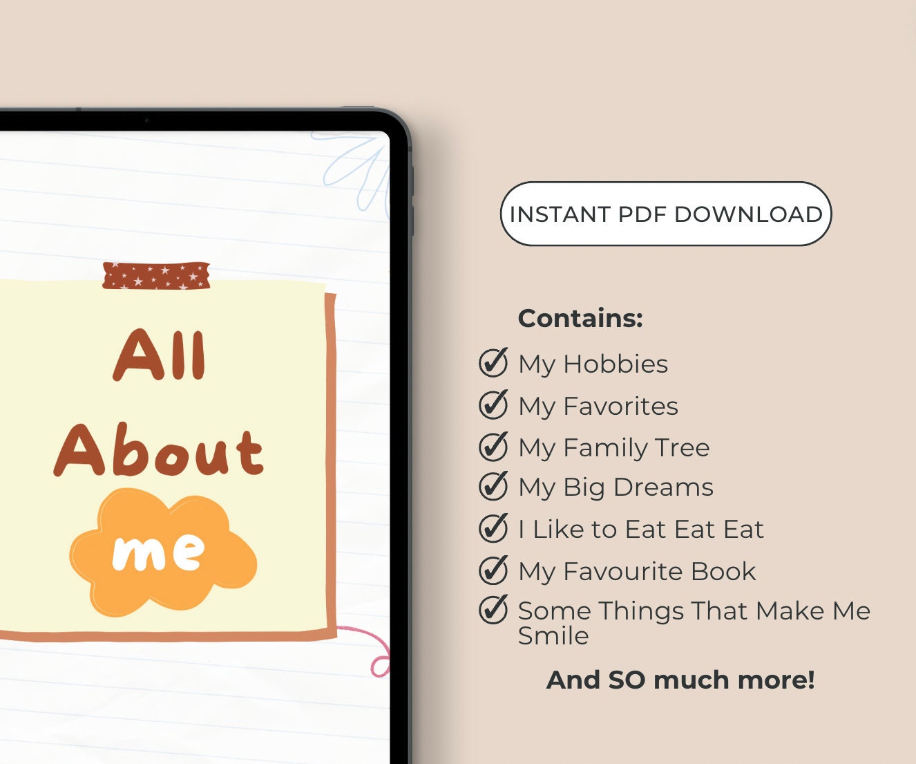 Kids All About Me Workbook | Journal | Activity Booklet | Scrapbook - Etsy
