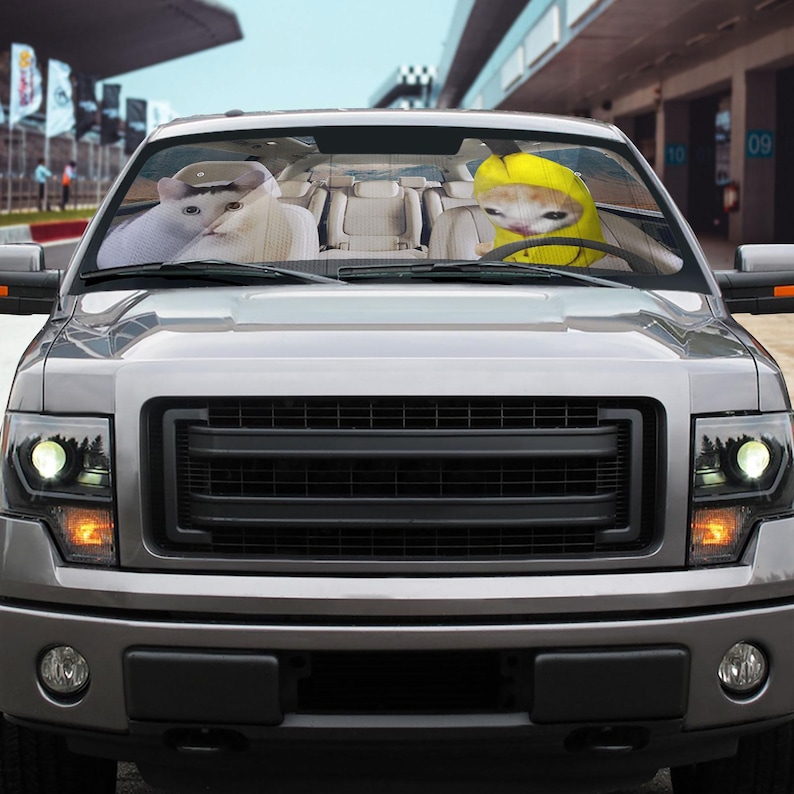 Funny Meme Car Sunshade, Huh Cat Banana Cat Windshield Shade, Cute ...