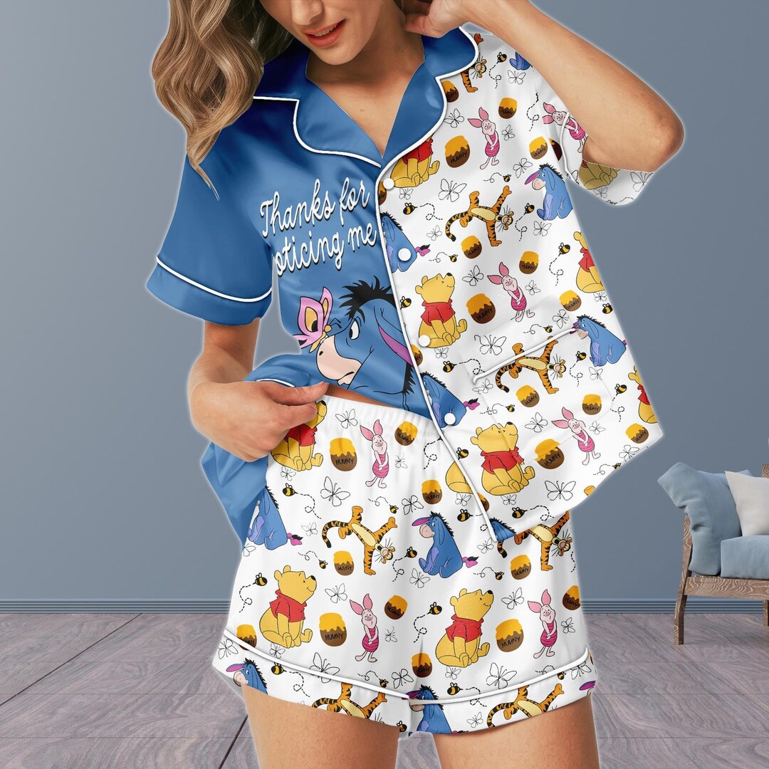 Disney Eeyore Short Satin Pajamas, Winnie the Pooh Pajamas Women ...