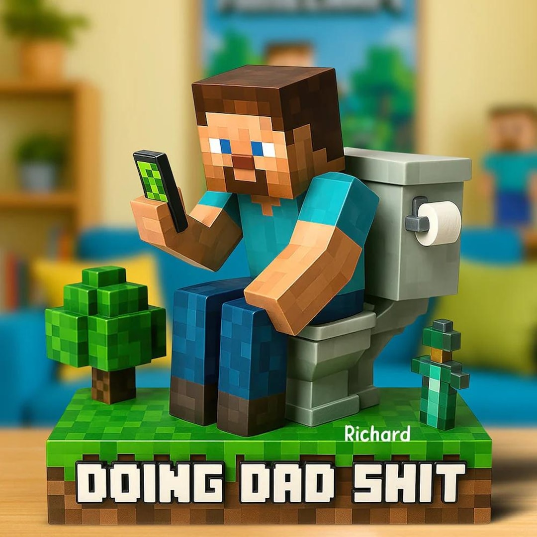 Personalized Minecraft Dad Shaped Plaque, Minecraft Father Day Acrylic ...