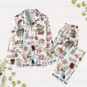 Books Pajamas Set, Reading Pajamas, Pajamas for Readers, Bookish Pajama ...