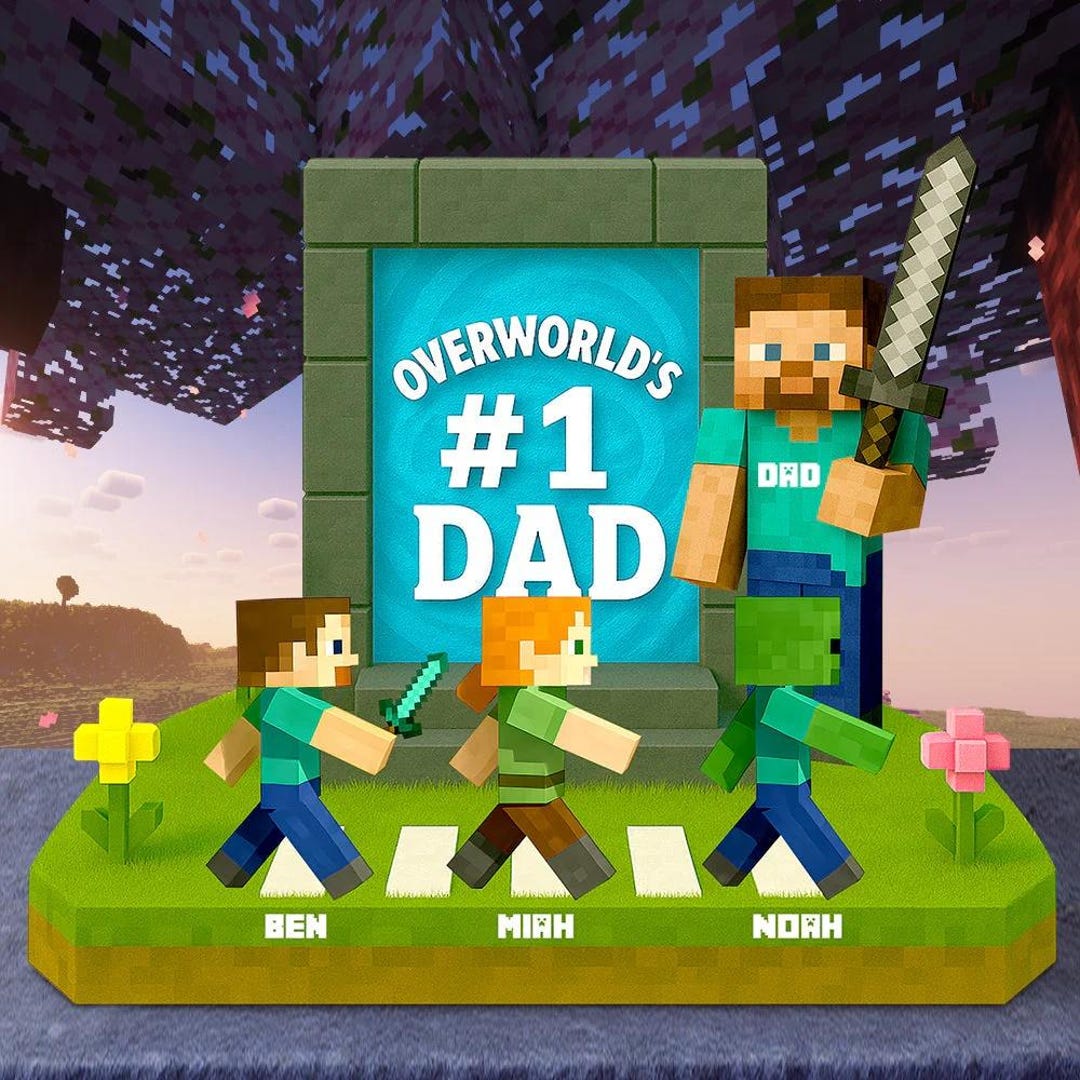 Personalized Minecraft Dad Shaped Plaque, Minecraft Acrylic Plaque ...