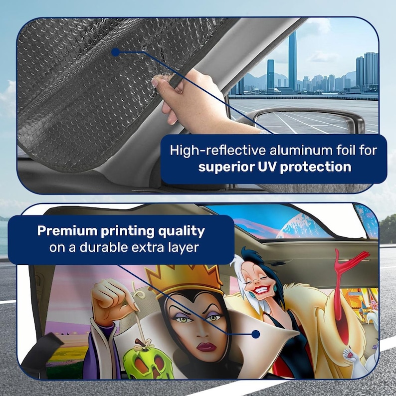 Disney Villain Car Sunshade, Evil Queen Ursula Maleficent Windshield ...