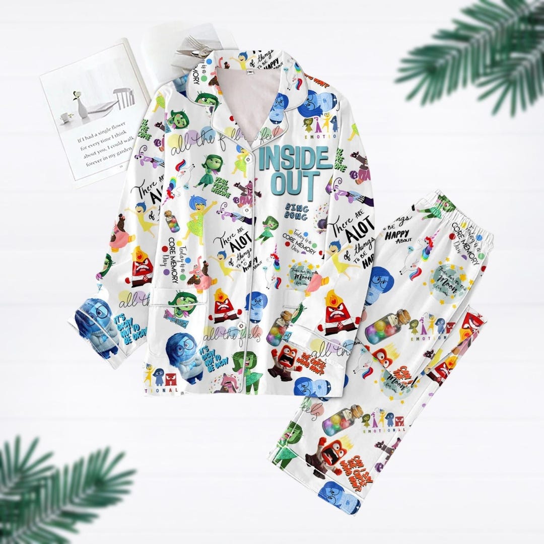 Disney Inside Out 2 Pajamas Set, Anxiety Sadness Joy Envy Kid Pajamas ...