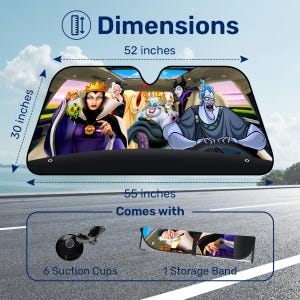 Disney Villain Car Sunshade, Evil Queen Ursula Maleficent Windshield ...