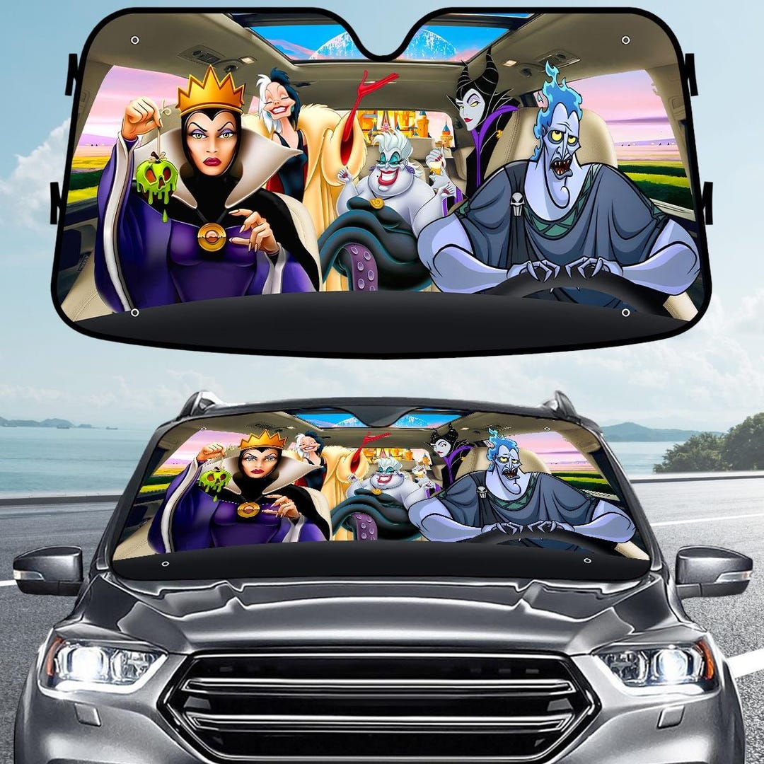 Disney Villain Car Sunshade, Evil Queen Ursula Maleficent Windshield ...