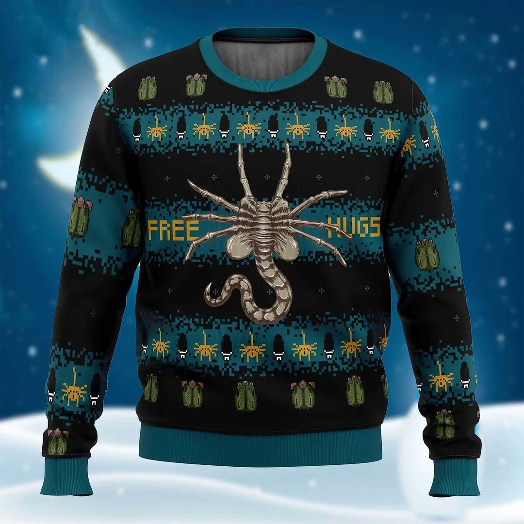Alien Facehugger Ugly Sweater, Alien Chestburster Sweater, Horror Movie ...