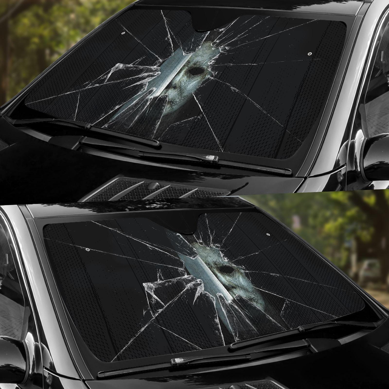 Michael Myers Car Sunshade, Halloween Horror Windshield Cover, Scary ...